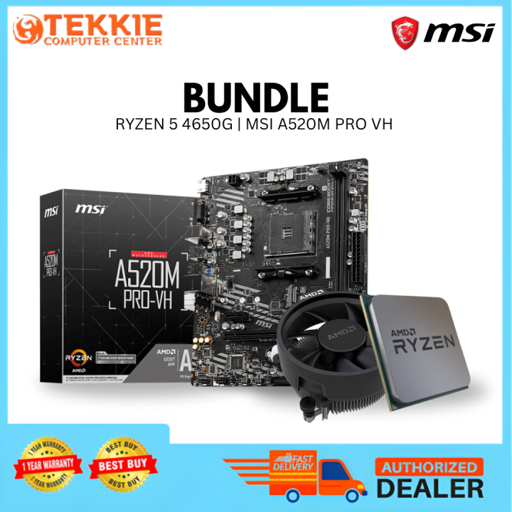 AMD 4000 SERIES RYZEN 5 4650G & MSi A520M pro vh MOTHERBOARD {BUNDLE ...