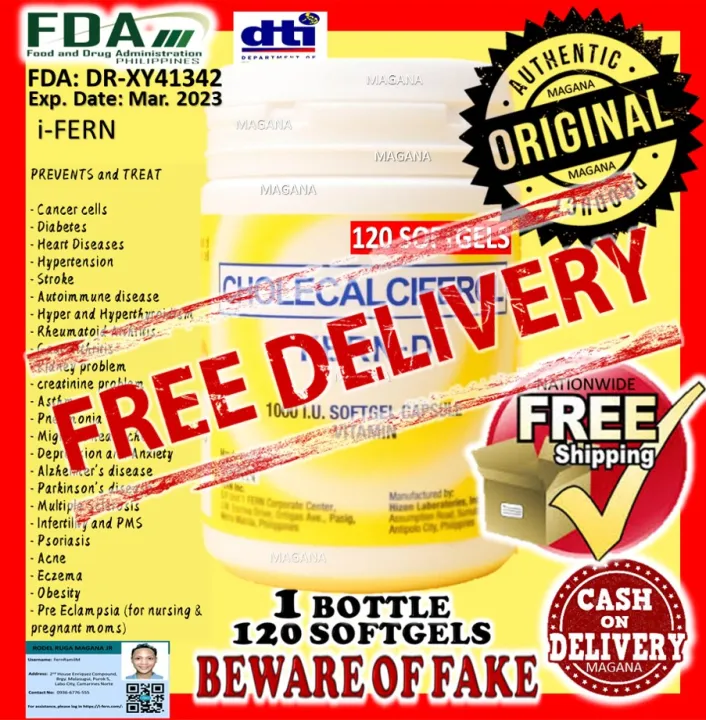 FERN D CHOLECALCIFEROL 120 SOFTGEL VITAMIN D3 FOOD SUPPLEMETS | Lazada PH