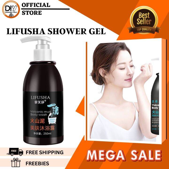 ORIGINAL BUY1TAKE1 LIFUSHA VOLCANIC MUD BODY WASH 250ML SHOWER GEL DEEP ...