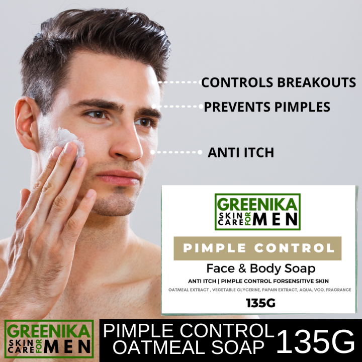 [ Pimple Control Soap For Men ] Greenika Oatmeal And Honey With Natural