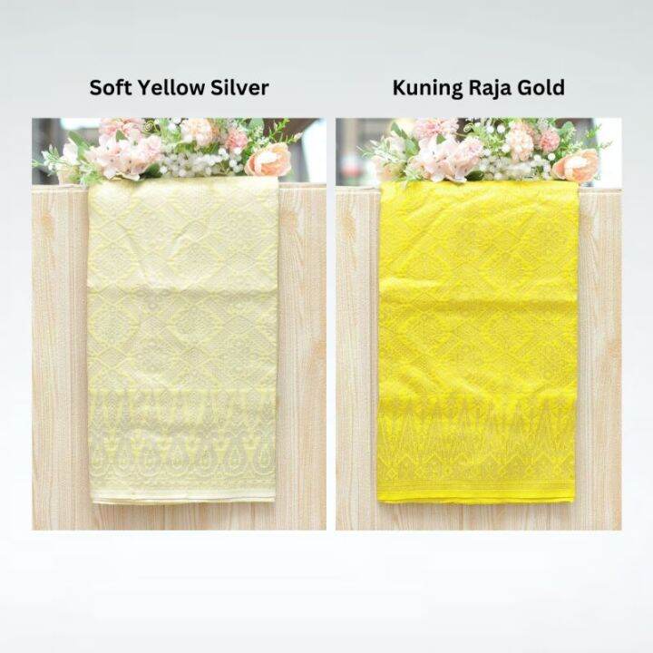 👍👍 Sampin Songket Kuning sulam Gold/silver - Yellow Samping Songket ...