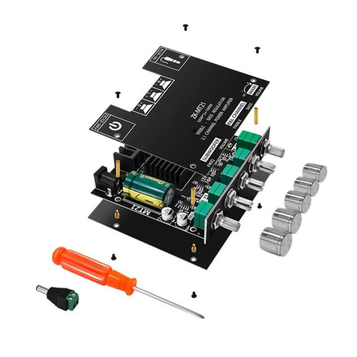 TECHCHIP ZK-MT21 Digital Power Amplifier Board 50Wx2+100W 2.1 Channel ...