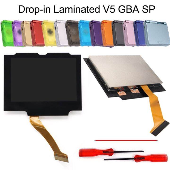 V5 IPS GBA SP Backlight Backlit LCD Replacement Mod Kits For Game Boy ...