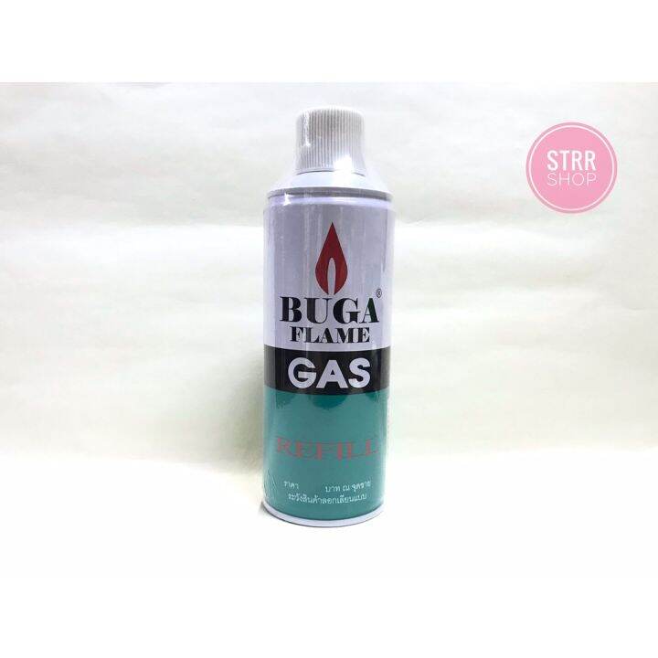 แก๊สไฟแช็ค STRR Buga แก๊สประป๋อง แก๊สเติมไฟแช็ค 375 ml. (12กระป๋อง ...