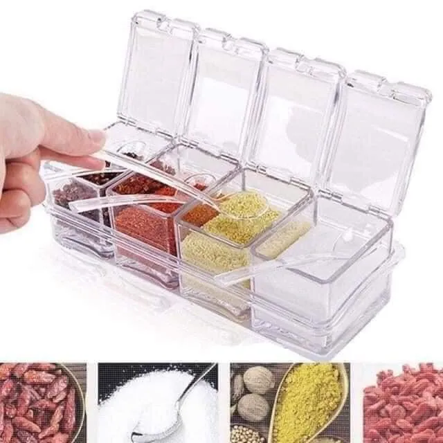 Crystal Clear Seasoning Box Acrylic Spice Rack Storage Container ...