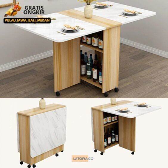 Meja Makan Lipat - Meja Makan Portable Minimalis Modern - Bahan Hpl ...