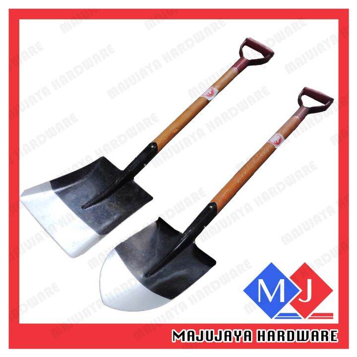 Heavy-duty Shovel With Wooden Handle Skop Tanah Gardening Spade Shovel ...