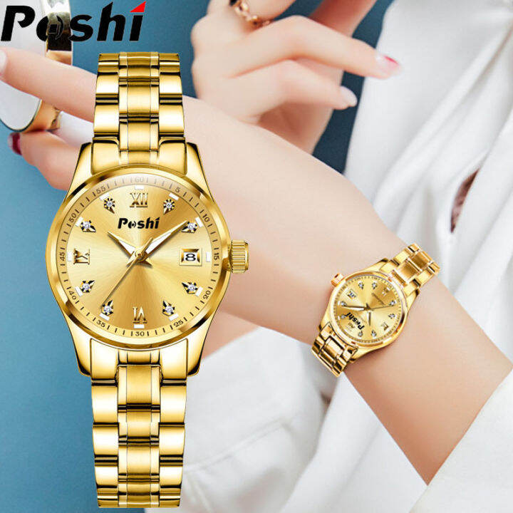 POSHI Korean Fashion Ladies Watch Diamond Dial Casual Quartz Watch for ...