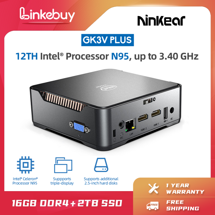Ninkear GK3V PLUS Mini PC Intel 12th Gen N-95 up to 3.40 GHz DDR4 16GB ...