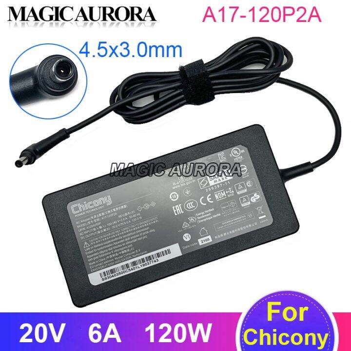 Original CHICONY A17-120P2A For MSI GF63 THIN MS-16R5 Laptop Charger A12A055P 20V 6A 120W Power ...