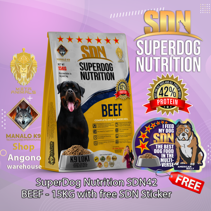 SuperDog Nutrition - SDN42 Beef - 15Kilograms with free SDN sticker ...