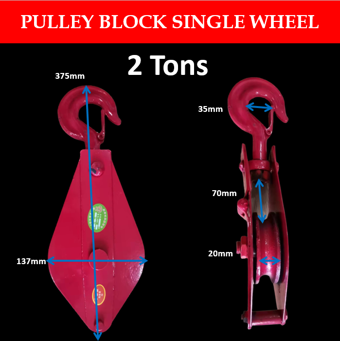 TOYU 2T Pulley Block Single Wheel | Lazada PH