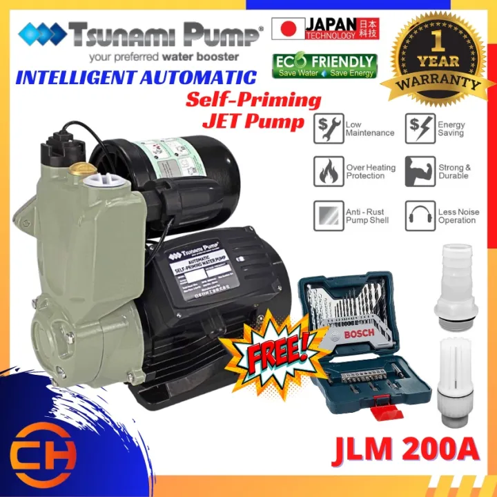 Tsunami JLM-200A 200W Intelligent Automatic Self-Priming Jet Pump | Lazada
