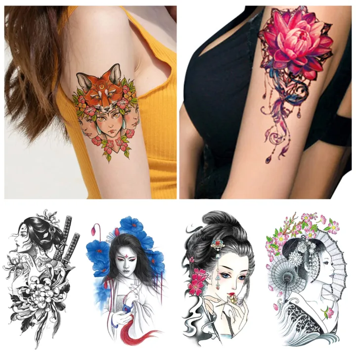 BC Flower Arm Tattoo Stickers Animal Simulation Tattoo Stickers Men ...
