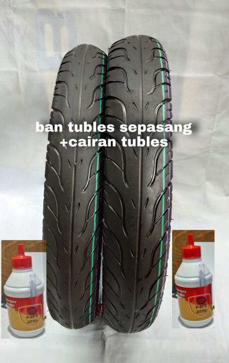 Ban Motor Matic metik Tubles Sepasang 80 90-14,dan belakang 90 90-14 dan cairan tubles | Lazada ...