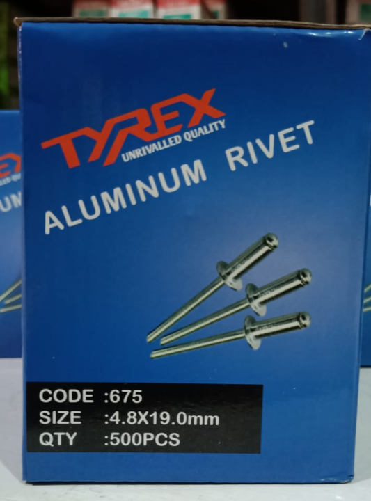Tyrex Blind Rivets 675 Paku Rivet Ukuran 4.8 X 19 MM Rivetti 500 Pcs ...