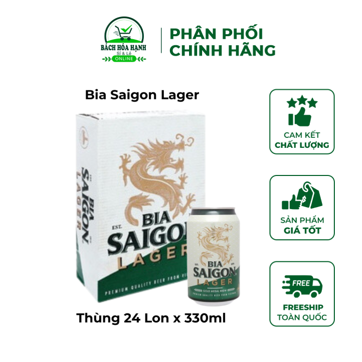 Bia Saigon Lager Thùng 24 Lon x 330ml | Lazada.vn