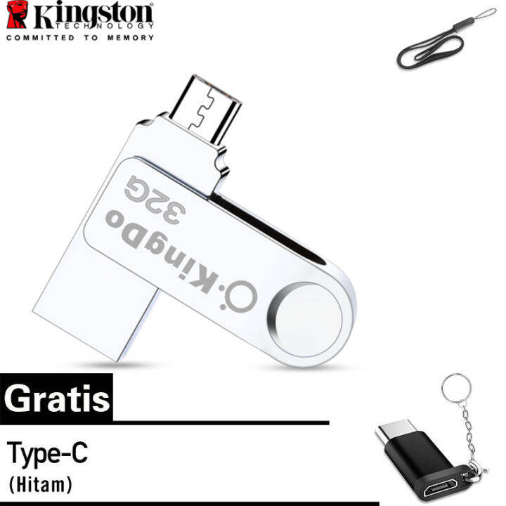 USB flash drive logam 2 in 1 OTG PenDrive kapasitas sebenarnya 32 GB ...