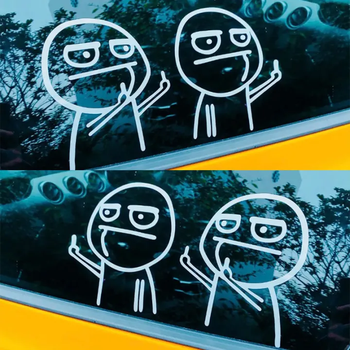 Despise the Finger Car Stickers On Car Window Funny Prank Car Sticker ...