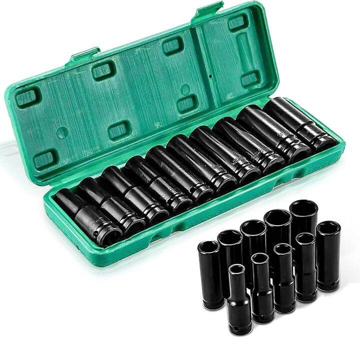 Deep Impact Wrench Socket Kit 1/2 Inch Mata Kunci Socket Set Lengkap 10 PCS Pembuka Baut Untuk ...