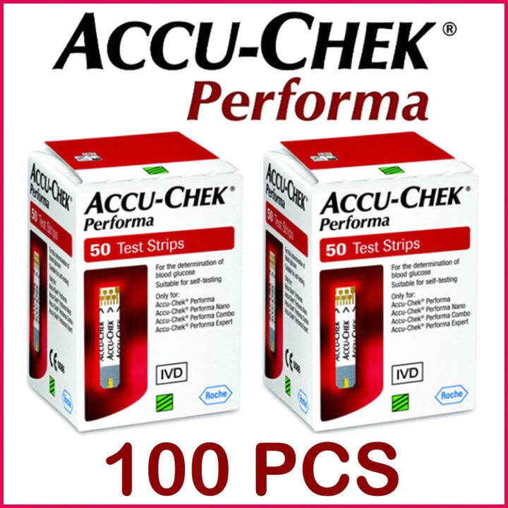 Accu Chek Performa 100 pcs Roche Diabetic Diabetes Glucose Test Strips ...