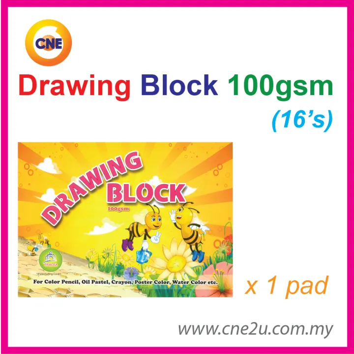 Student B4 Drawing Block Buku Kertas Lukisan 100 / 135 gsm 16 sheets ...
