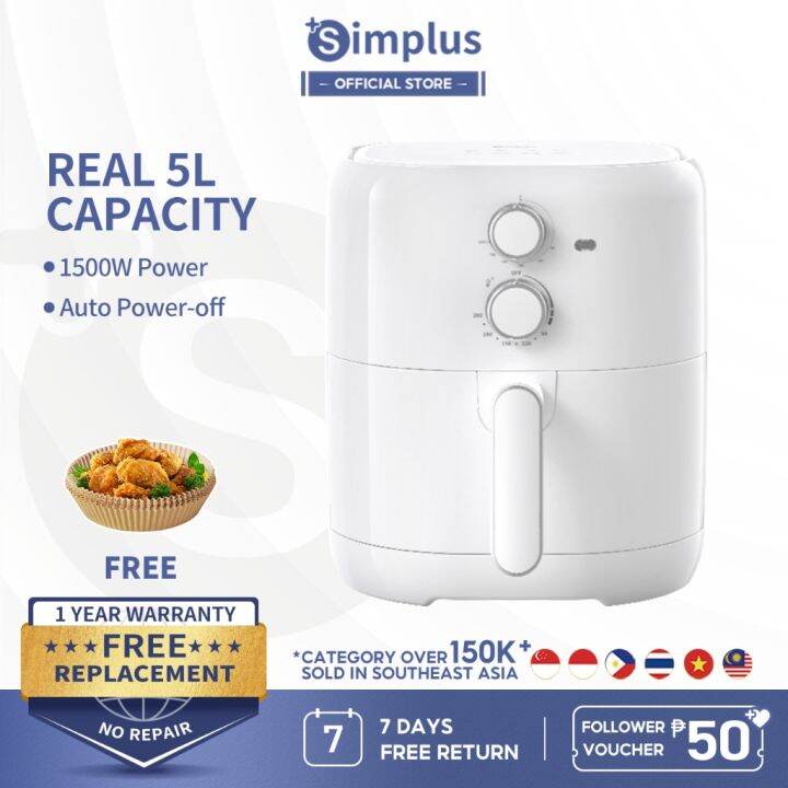 Simplus 4L 5L Air Fryer 1300W/1500W Strong Power Multi function Oven ...