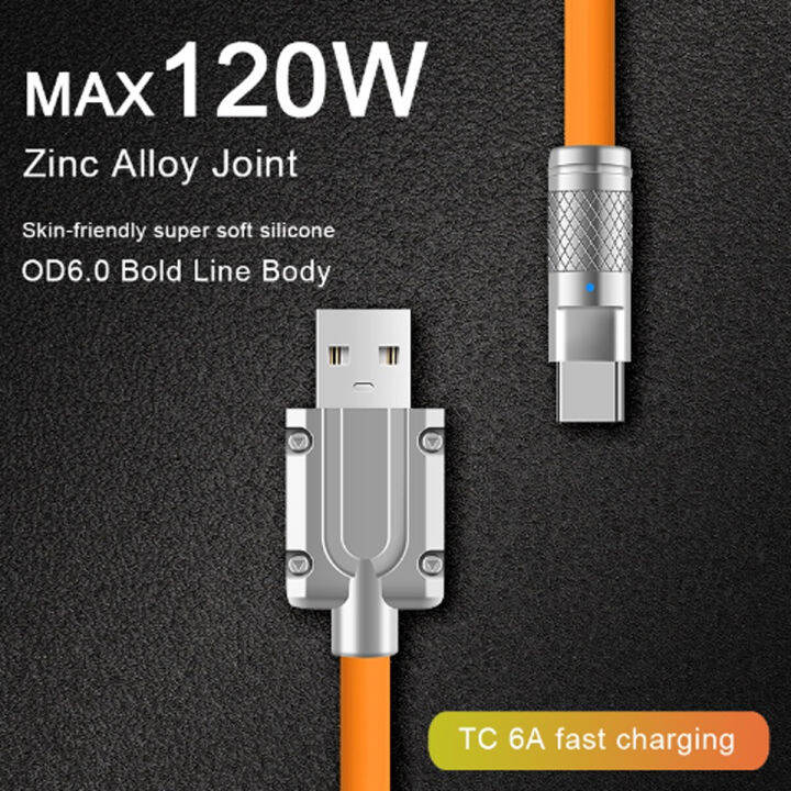 Camudy USB Liquid Silicone Cable Metal 6A Type C Fast Charge Cable ...