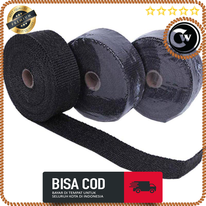 COD 10 Meter Black Glass Wrap Lakban anti panas knalpot Peredam ...