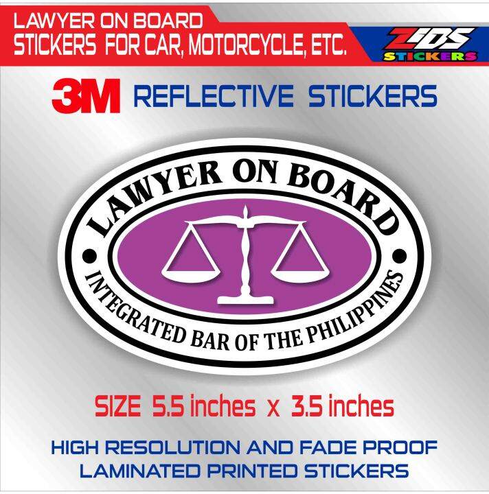 lawyer on board 3M reflective stickers for cars, etc. | Lazada PH
