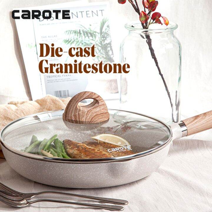 ♠ Carote Non Stick Frying Pan Cookingflat pan Kawali wok Die-Cast ...