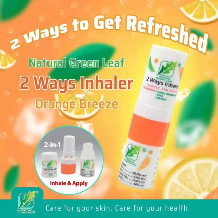 NATURAL GREEN LEAF 2 Ways Inhaler (Orange Breeze) | Lazada PH