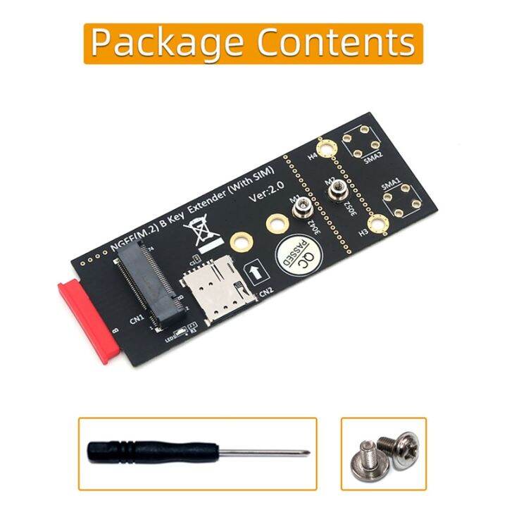 M.2(NGFF) Key B Adapter with SIM Slot for 3G/4G/5G Module Supports NANO ...