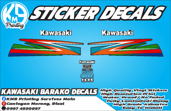 Kawasaki Barako 1 Tank Sticker Decals | Lazada PH