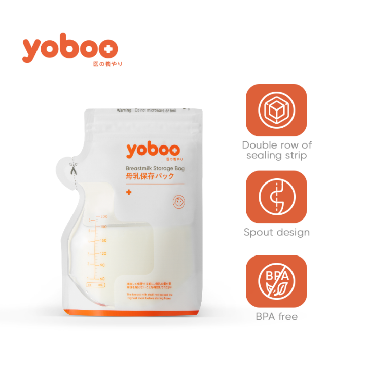 Yoboo Breast Milk Storage Bag | 200ML | Clean and Hygienic | Double ...