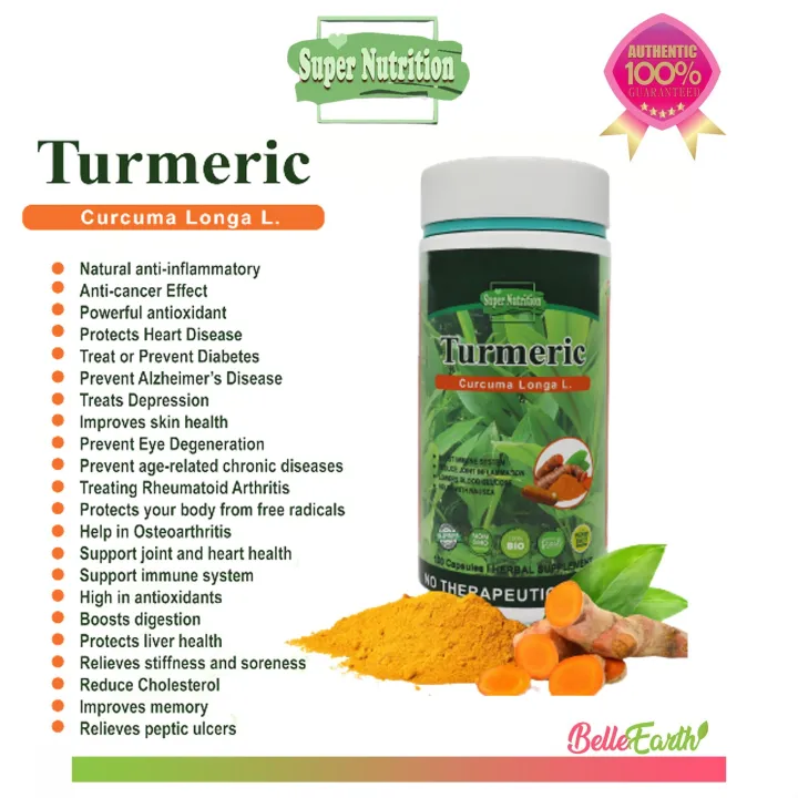 Turmeric Supplement 100 capsule x500mg (Curcuma Longa L.) | Lazada PH