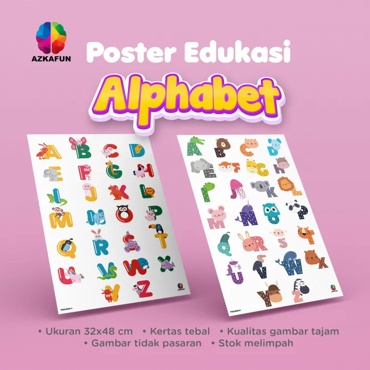 Poster Edukasi ALPHABET - Poster Alphabet anak - alfabet | Lazada Indonesia