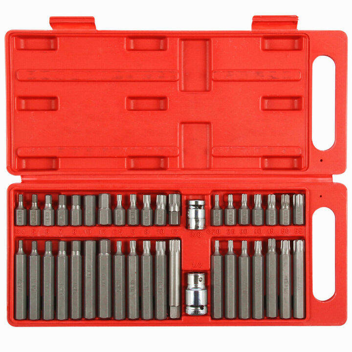 40pcs Allen Key Torx Hex Star Spline Socket Bit Set 1/2" 3/8 ...