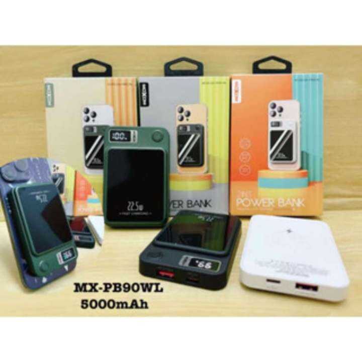 MOXOM MX-PB90 WL 2 IN 1 Magnetic LCD 5000mAh POWER BANK | Lazada