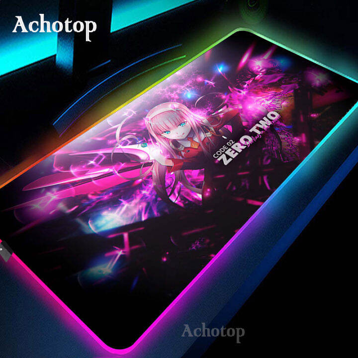 Zero Two Darling In The Franxx RGB Large Gaming Mouse Pad XXL Glowing ...