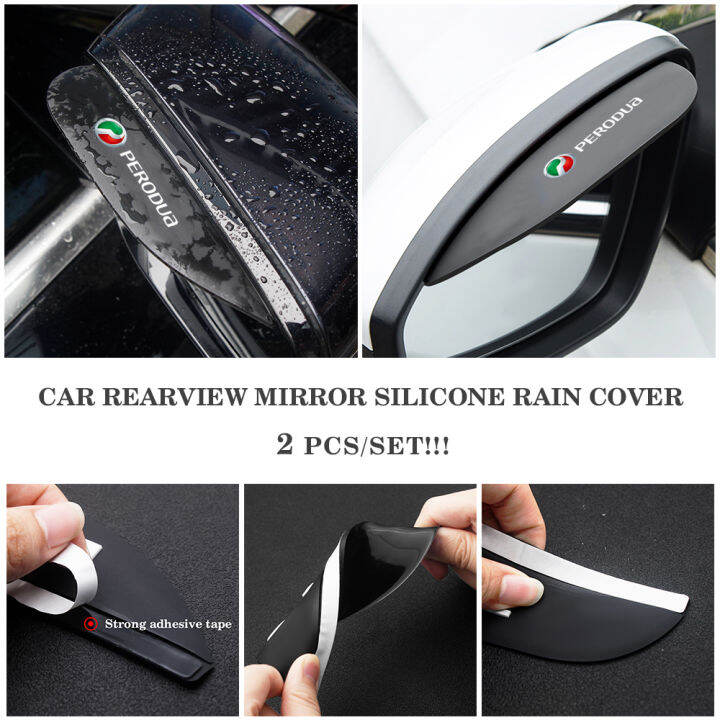2Pcs PVC Car Rear View Mirror Sticker Rain Eyebrow Auto Side Mirror ...