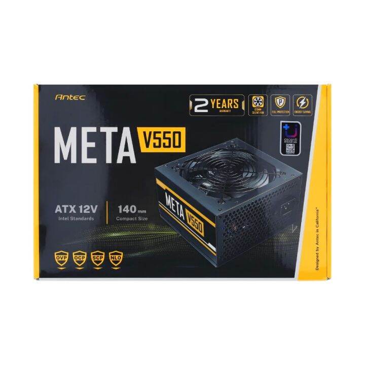 POWER SUPPLY (อุปกรณ์จ่ายไฟ) ANTEC META V550 - 550W (BLACK) (ATX ...