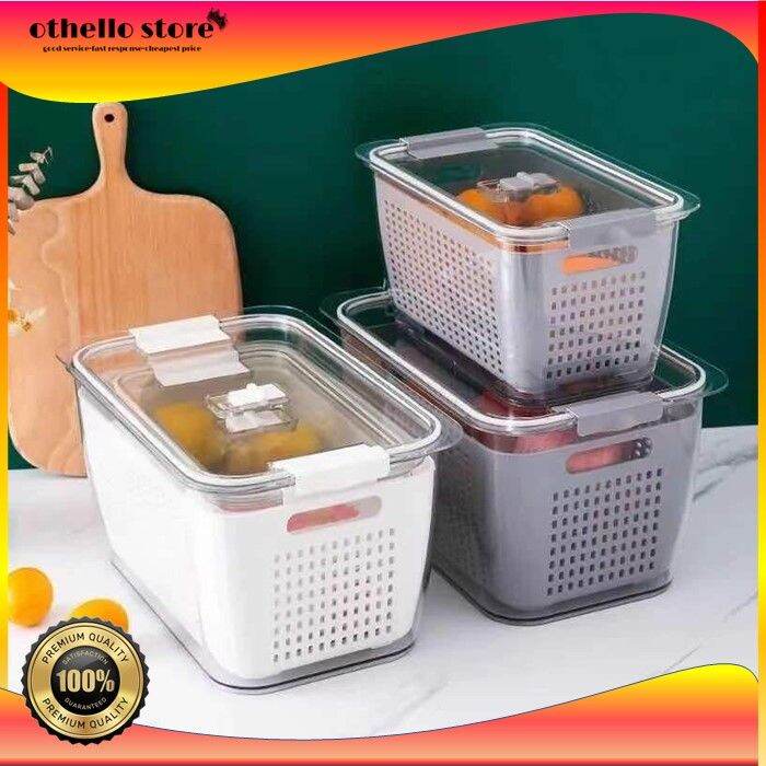 Rak Kulkas Akrilik Kotak Makanan Box Container Buah dan Sayur | Lazada ...