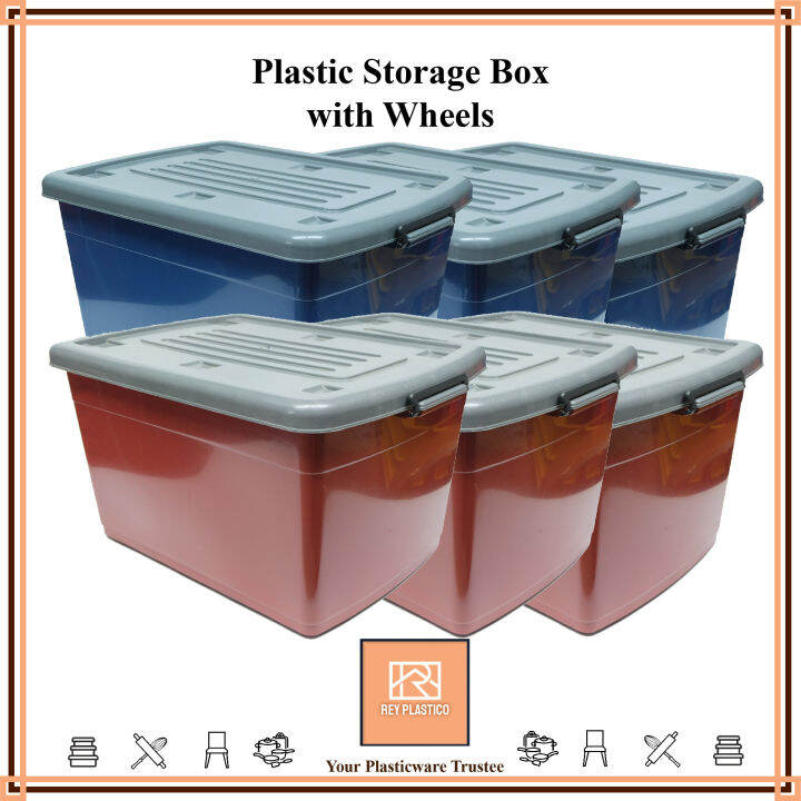 80 liter Storage Box With Wheel/ Storage Cabinet/ Kotak Simpanan ...