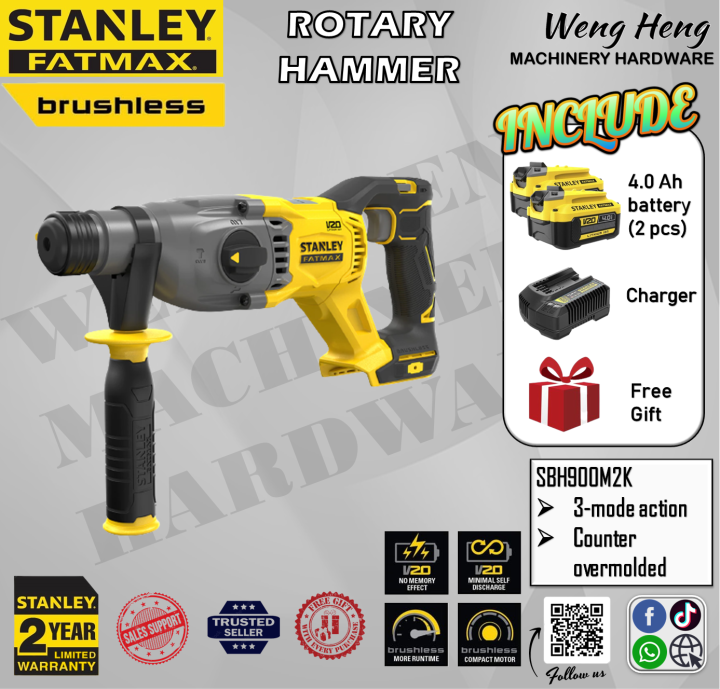 100% Genuine Stanley FATMAX 20V 20mm Cordless Brushless Rotary Hammer ...