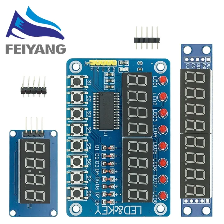 Tm1637 4 Bitstm1638max7219 8 Bit Digital Led Display Module 7 Segment 036inch Clock Red Anode