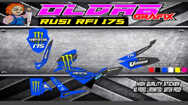 RUSI RFI 175 STICKER FULL BODY DECALS, MONSTER-163 | Lazada PH