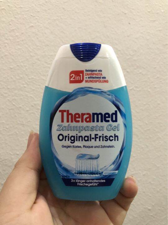ยาสีฟันผสมน้ำยาบ้วนปาก Thera med 2in1 Liquid Original 75 ml จากเยอรมัน ...
