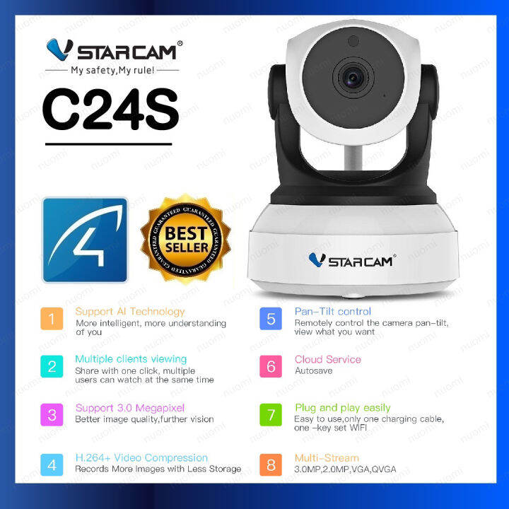 【VSTARCAM】C24S SUPER HD 1296P 3.0MegaPixel H.264+ WiFi iP Camera กล้องวงจรปิด | Lazada.co.th