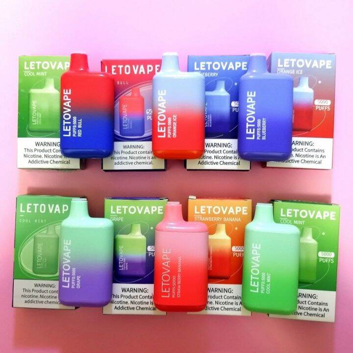 LETO 5000 puffs 5 Dispo Pod vape smoke MENTHOL TOBACCO 650mAh BLUEBERRY ...